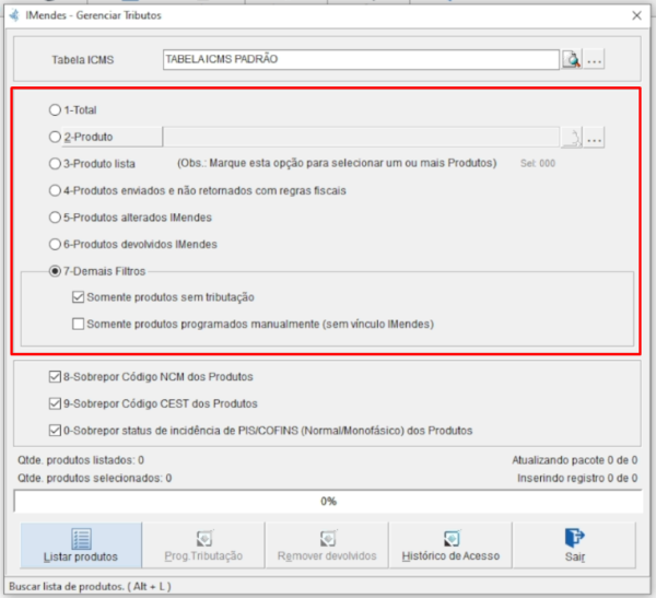 4 – Programar tributação – iMendes – Central de Ajuda Unifar